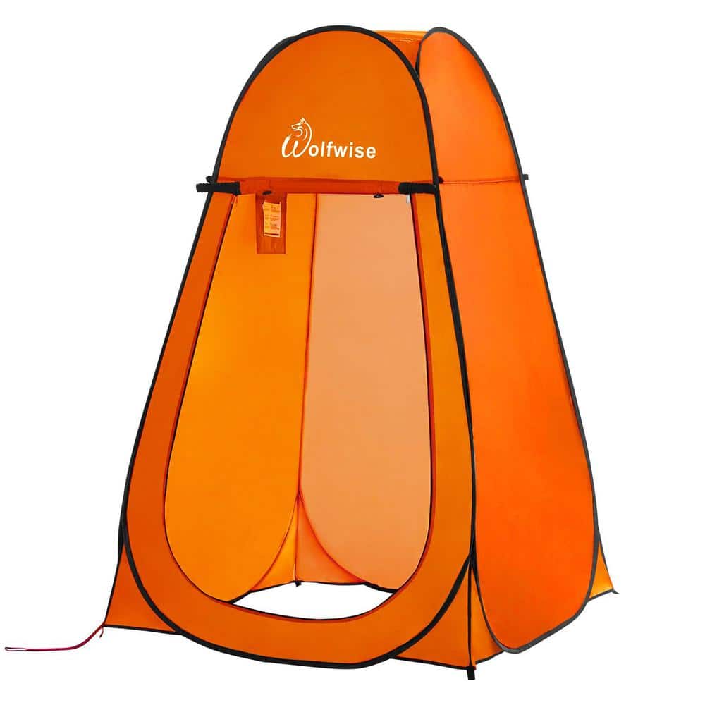 ITOPFOX 3.93 ft. x 3.93 ft. Orange Pop up Privacy Shower Tent H2SA22 ...