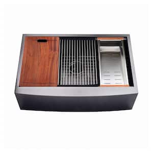 YASINU Stainless Steel 33 in. 2-Hole Single Bowl Drop-In Kitchen Sink ...