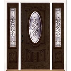 Feather River Doors 63.5 in.x81.625 in. Lakewood Patina 3/4 Oval Lt ...