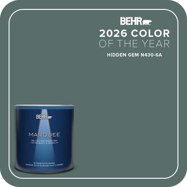 BEHR MARQUEE 1 qt. #N430-6A Hidden Gem One-Coat Hide Satin Enamel ...