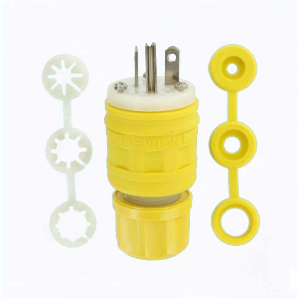 Range Receptacles Industrial Grade 3W 2P Yellow 125 Volt Grounding NEMA ...