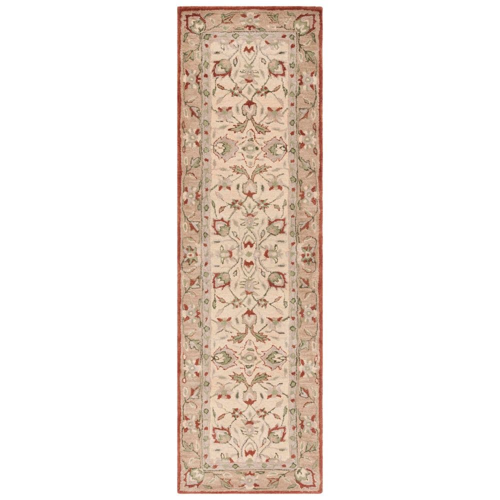SAFAVIEH Antiquity 2 ft. x 8 ft. Rust/Ivory Forest Medallion Runner Rug ...
