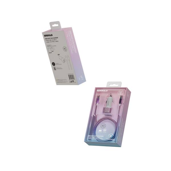 Emerald 2 Port Car Adapter + 6FT Type C Cable 20W Fast Charging CAR-AC6 ...