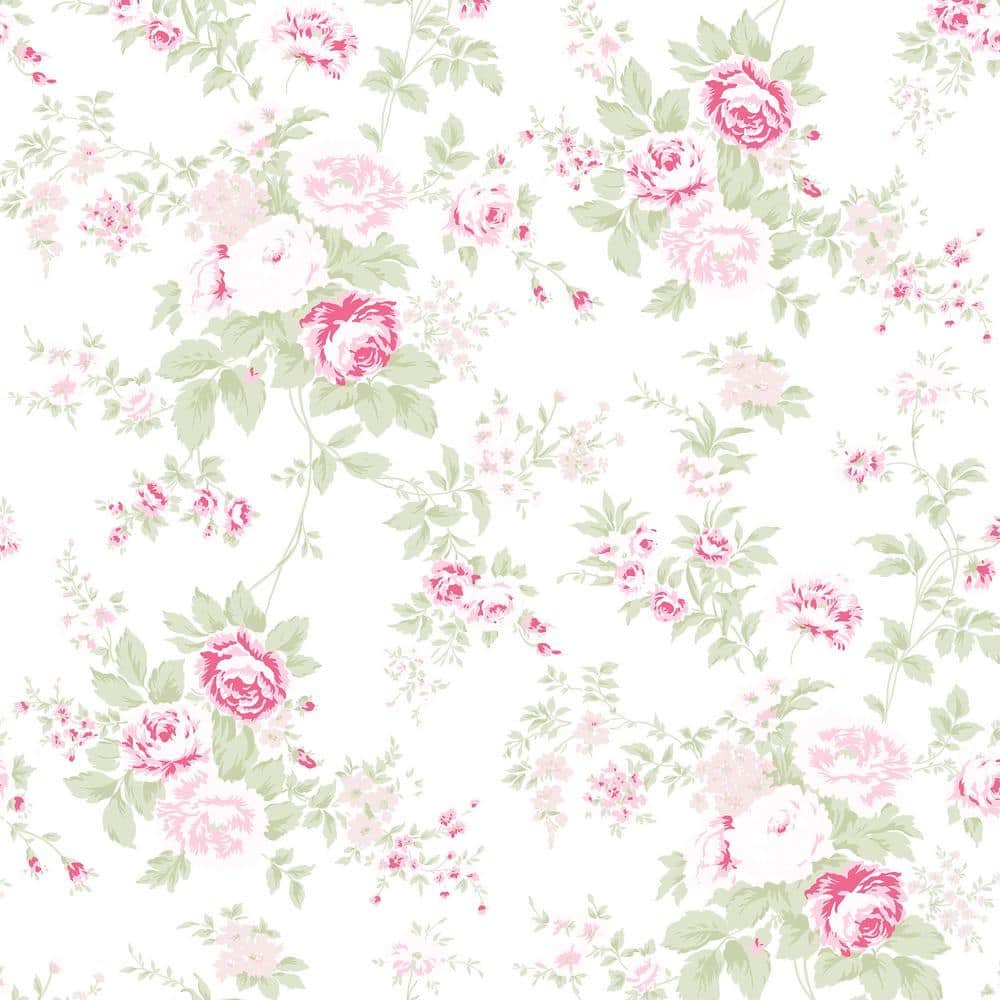 Shabby Chic Wildflower Pink Wallpaper Sample 12513294 - The Home Depot