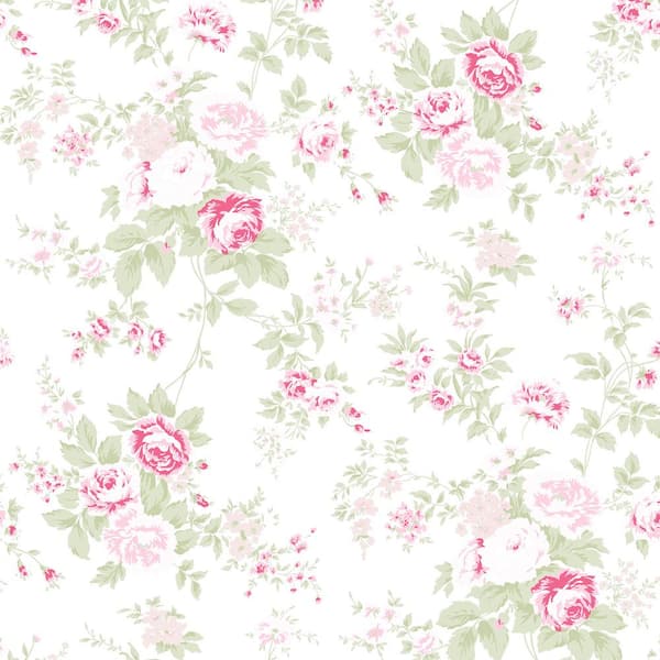 Shabby Chic Wildflower Pink Wallpaper Sample 12513294 - The Home Depot
