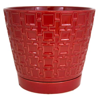 Red - Ceramic - Plant Pots - Planters - The Home Depot