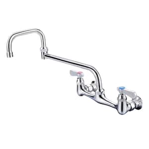 Vecm Double-Handle Deck Mounted Standard Kitchen Faucet 12 in. Swivel ...