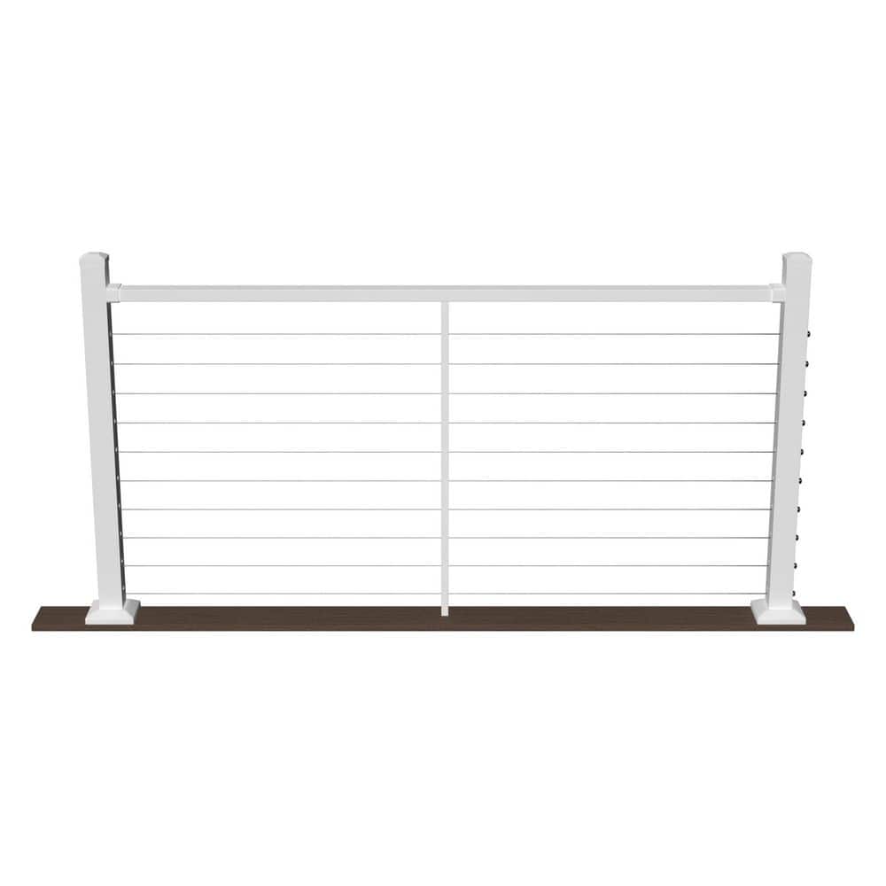 Deckorators Cable Rail 36 in. x 6 ft. Textured White Aluminum ...