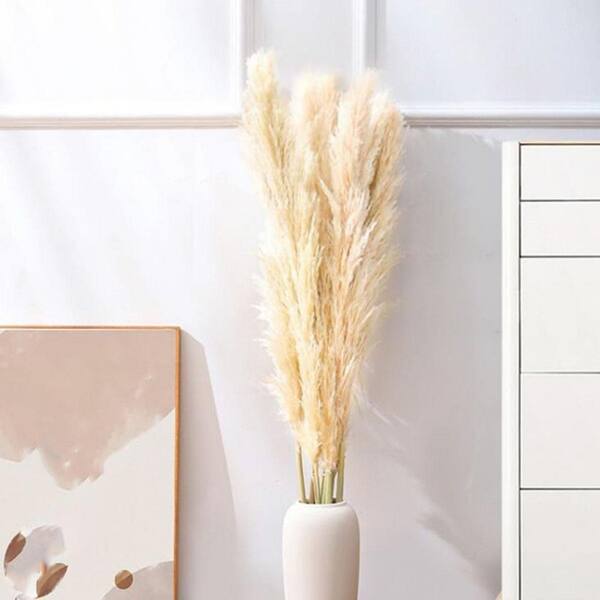 33 Pcs 40 in. Beige Artificial Grass Decor Tall for Floor HDDLB2FP2V ...