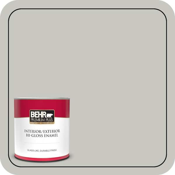 BEHR PREMIUM PLUS 1 qt. #N360-2 Silver Marlin Hi-Gloss Enamel Interior ...