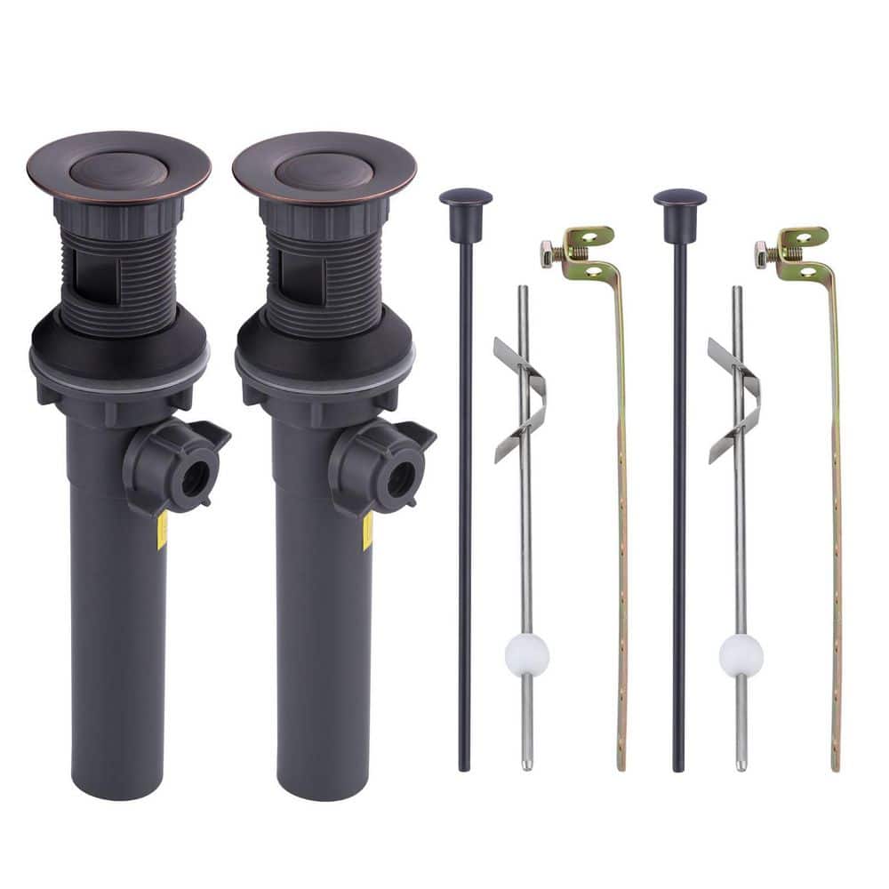 VEVETTA 2-Packs Drain Assembly Stopper w/ Lift Rod in Oil Rubbed Bronze ...