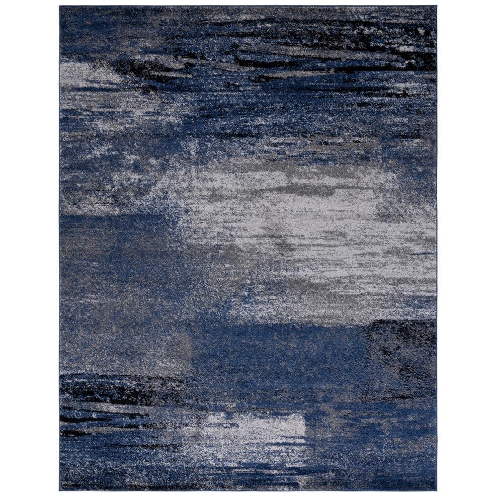 SAFAVIEH Adirondack Gray/Blue Solid Color 8 ft. x 10 ft. Distressed ...