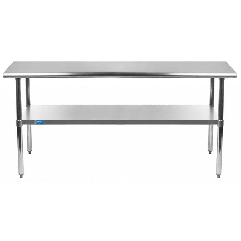 AMGOOD 24 in. x 60 in. Silver NSF Stainless Steel Kitchen Utility Table ...