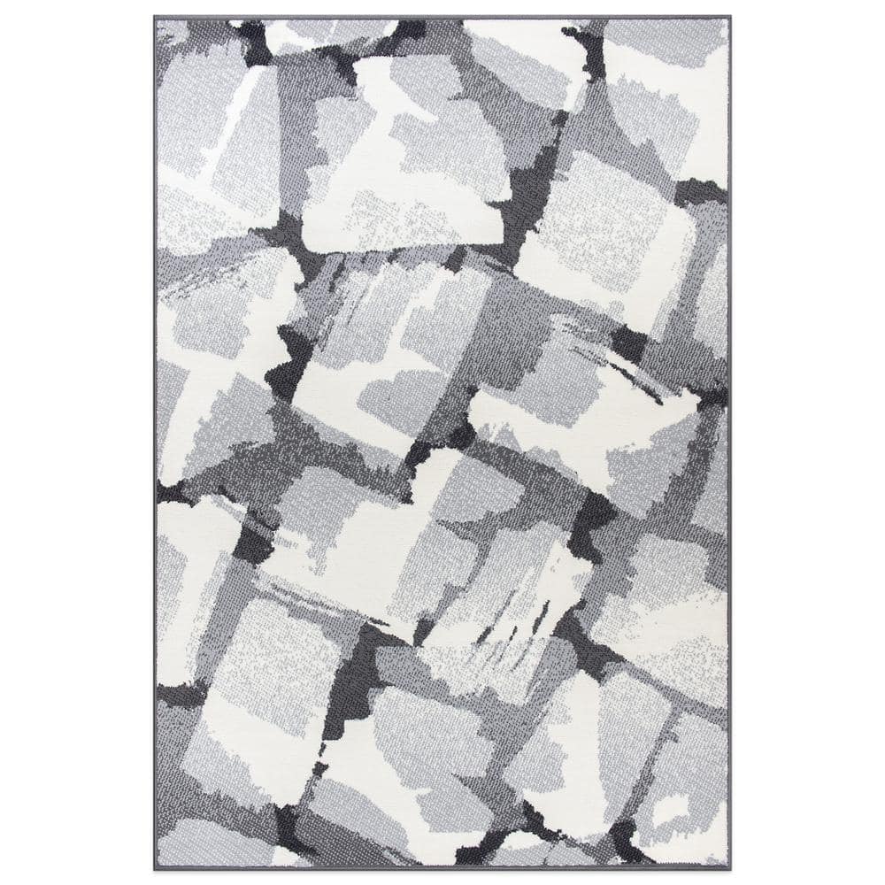World Rug Gallery Contemporary Abstract Design Gray 5 ft. x 7 ft. Area ...
