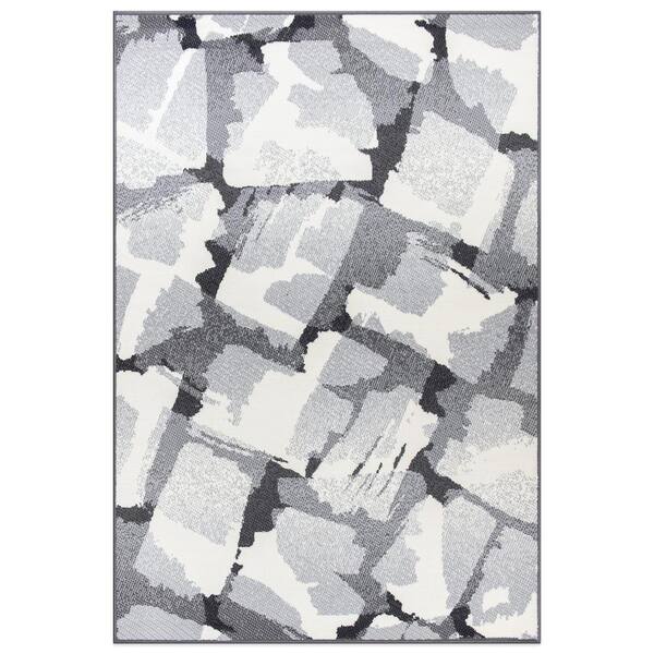 World Rug Gallery Contemporary Abstract Design Gray 7 ft. 10 in. x 10 ...
