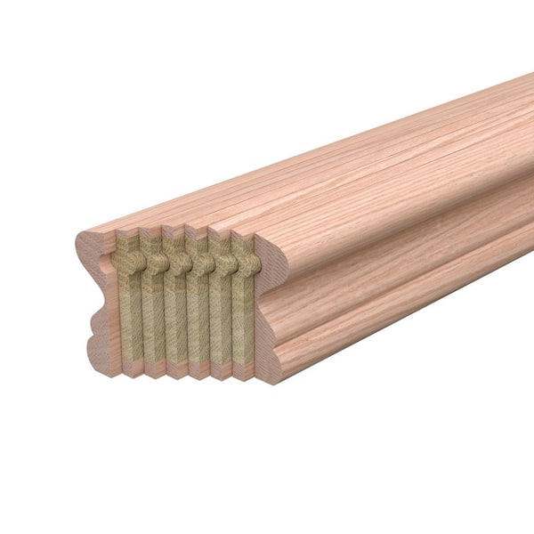 EVERMARK Stair Parts 6084 8 ft. Unfinished Red Oak Solid Top Modern ...