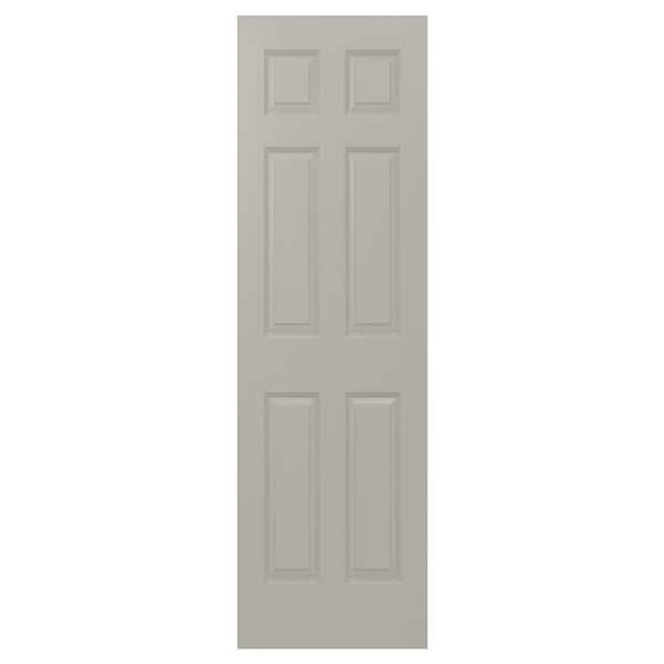 JELD-WEN 24 in. x 80 in. Colonist 6-Panel Light Gray Painted Smooth ...