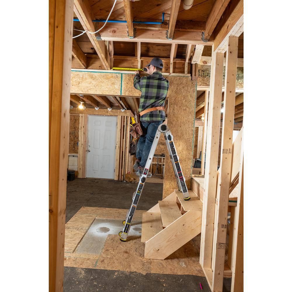 Buy 14 ft. Reach MPXW Aluminum Multi-Position Ladder with Wheels, 375 ...