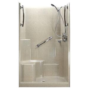 Ella 48 in. x 37 in. x 80 in. 1-Piece Low Threshold Shower Stall in ...
