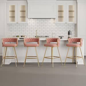 VECELO 34.25 in. Braided Bar Stools Set Counter Height Kitchen Island ...