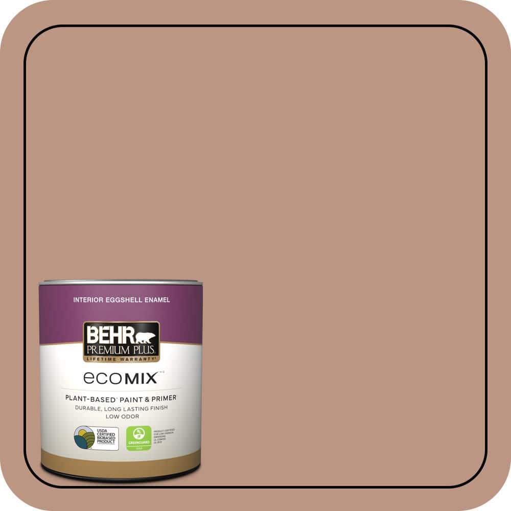BEHR PREMIUM PLUS 1 qt. #S190-4 Spiced Brandy Eggshell Enamel EcoMix ...