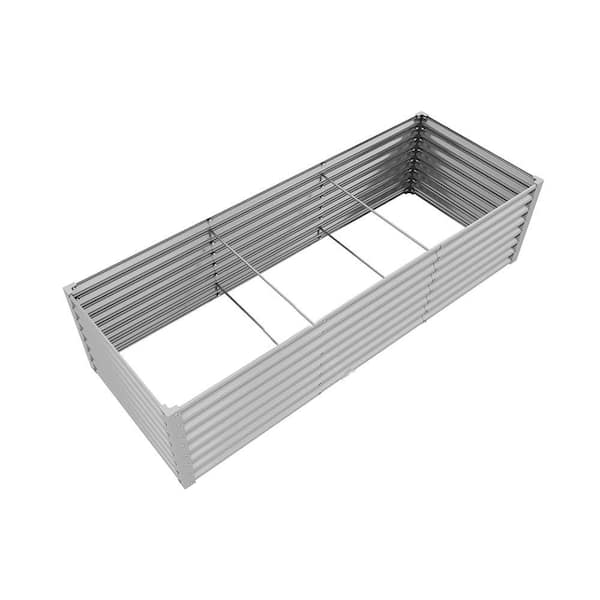 48 in. x 24 in. x 12 in. Rectangular Large Galvanized Steel Raised Bed ...