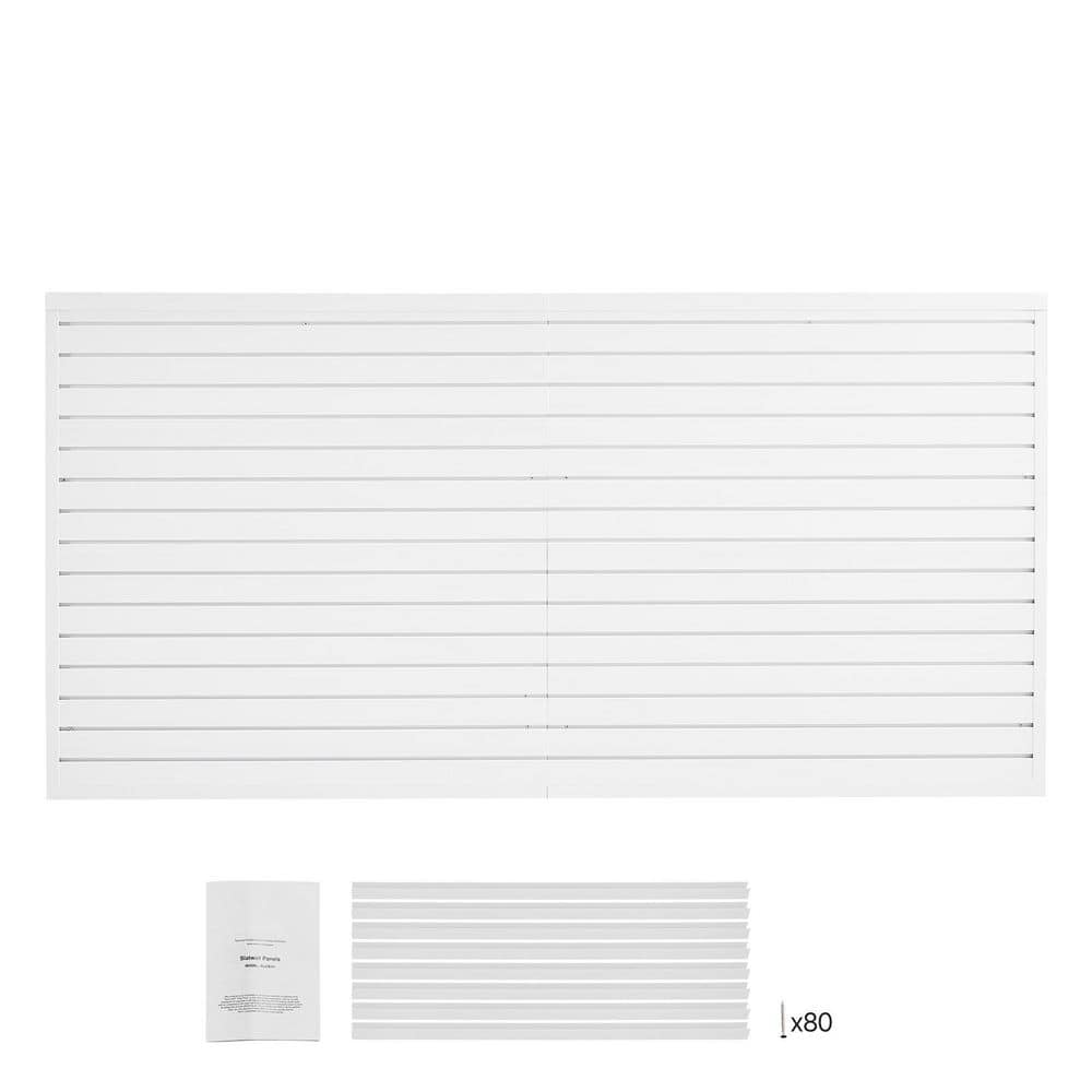VEVOR 0.79 in. H x 96.46 in. W, SlatWall Panels, PVC Garage Slatwall ...