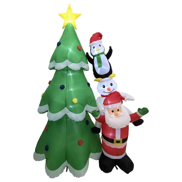 Santa - Giant - Christmas Inflatables - The Home Depot