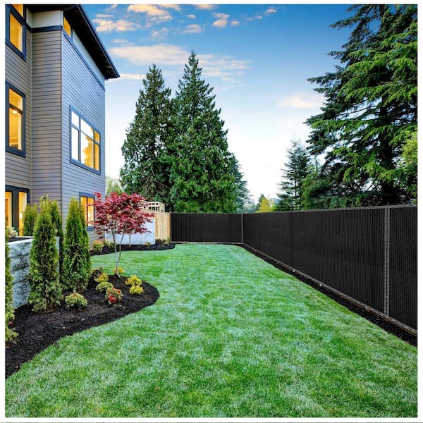 BOEN 8 ft. X 50 ft. Black Privacy Fence Screen Netting Mesh with ...