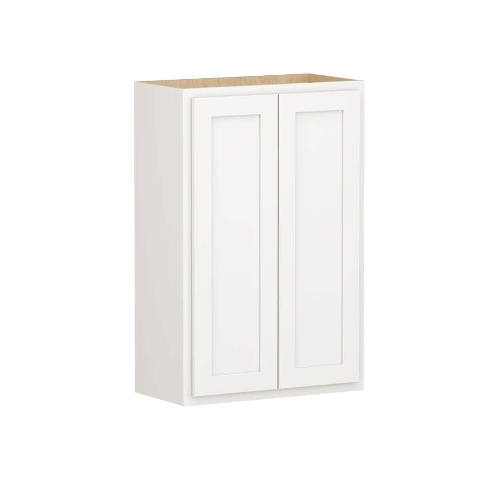 SIMPLY WOODMARK PRO Shaker Partial Overlay 24 in. W x 12 in. D x 36 in. H Plywood Assembled Wall ...