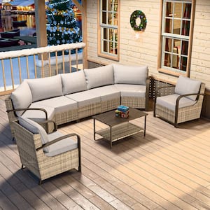 Pacific Casual Wilshire Heights 7-Piece Cast and Woven Back All ...
