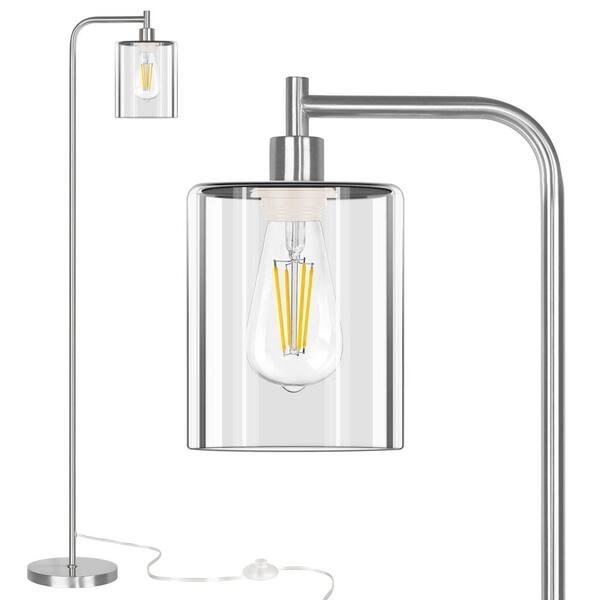 Rottogoon 67 in. Industrial Sliver Arc Floor Lamp,Modern Pedal Switch ...