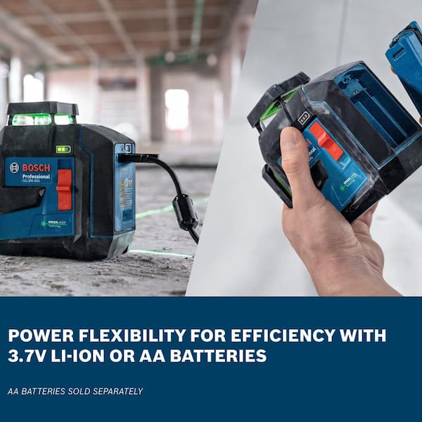 Bosch 260 ft. Green Self Leveling Line Laser Level, Fine Adjustment ...