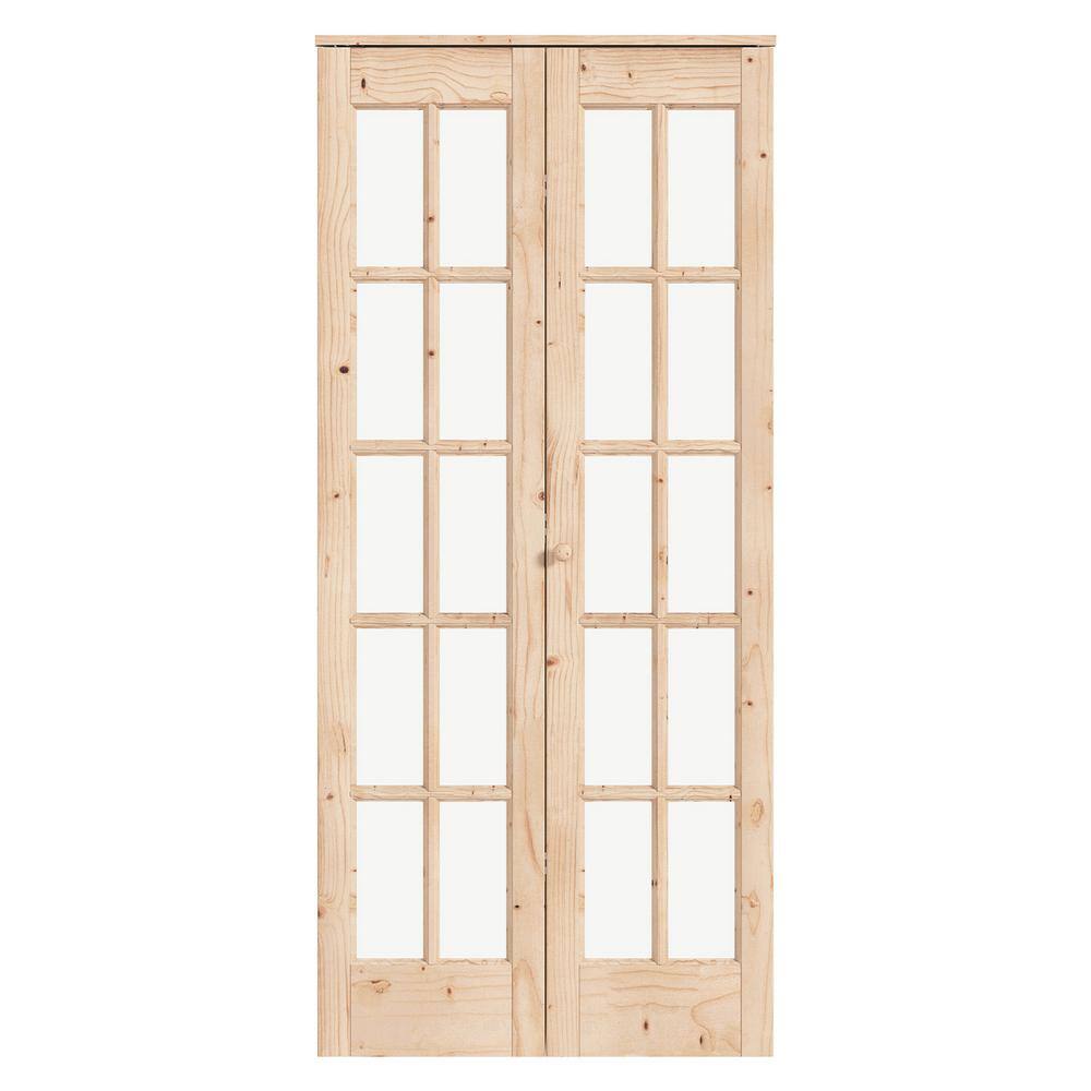 easelife 36 in. x 80 in. Pre Assembled Clear Glass Solid Core Wood ...