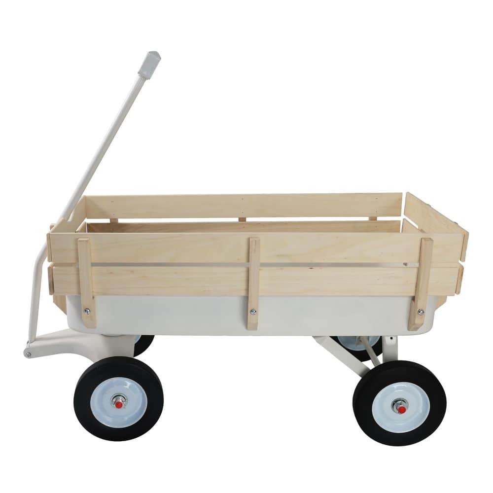 3 cu. ft. Steel Powered Wheelbarrow Outdoor Wagon All Terrain Pulling ...