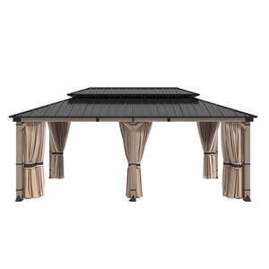 COOS BAY 12 ft. x 20 ft. Brown Extra-Large Hardtop Patio Gazebo with ...