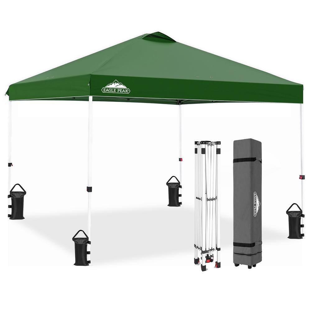 EAGLE PEAK 10 ft. x 10 ft. Pop Up Canopy Tent Instant Outdoor Canopy ...