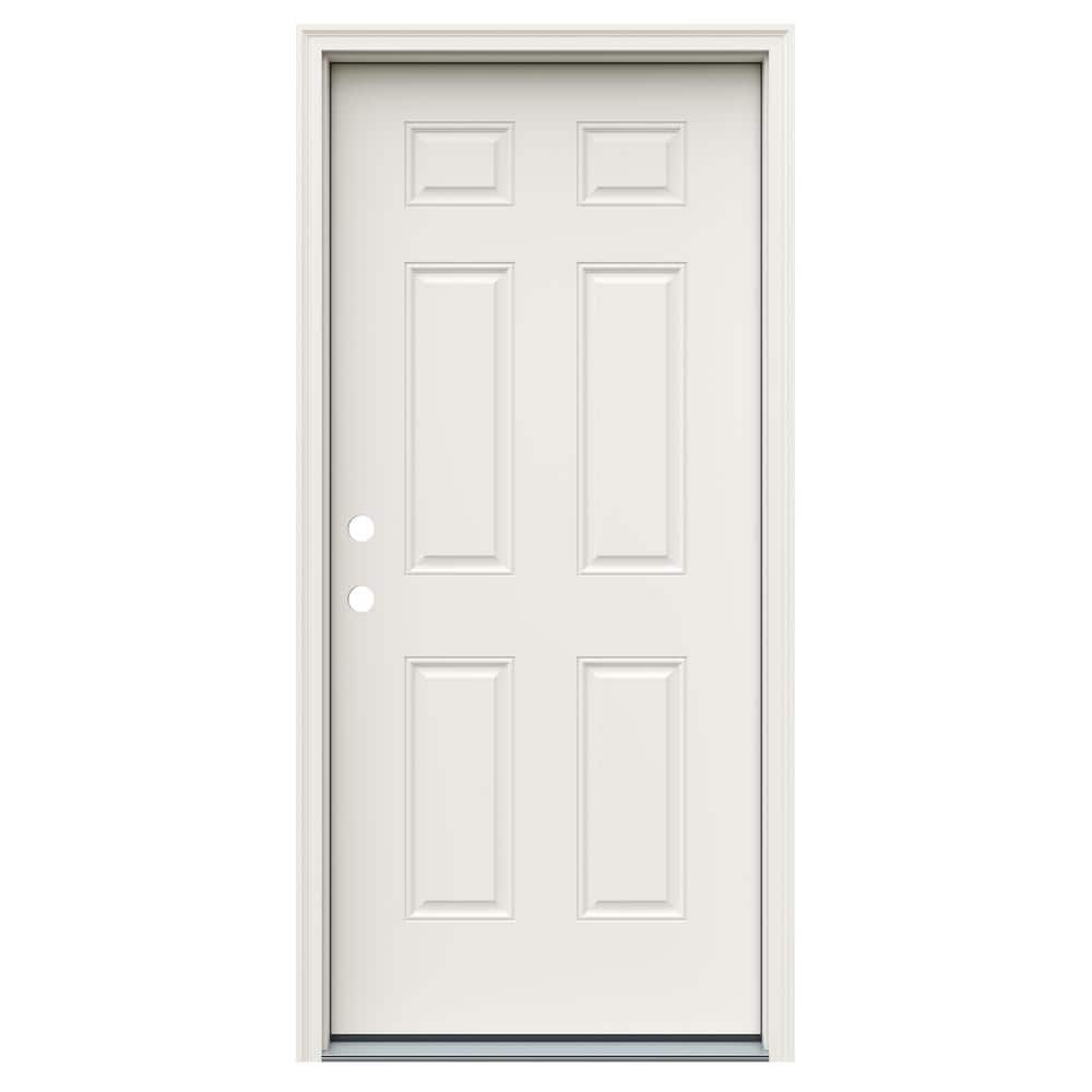 MMI DOOR 34 in. x 80 in. 6-Panel Right-Hand Inswing Primed Steel ...