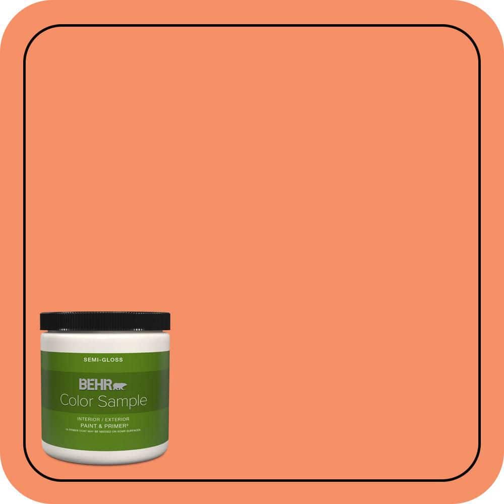 BEHR PREMIUM PLUS 8 oz. #210B-5 Tangerine Dream Semi-Gloss Interior ...