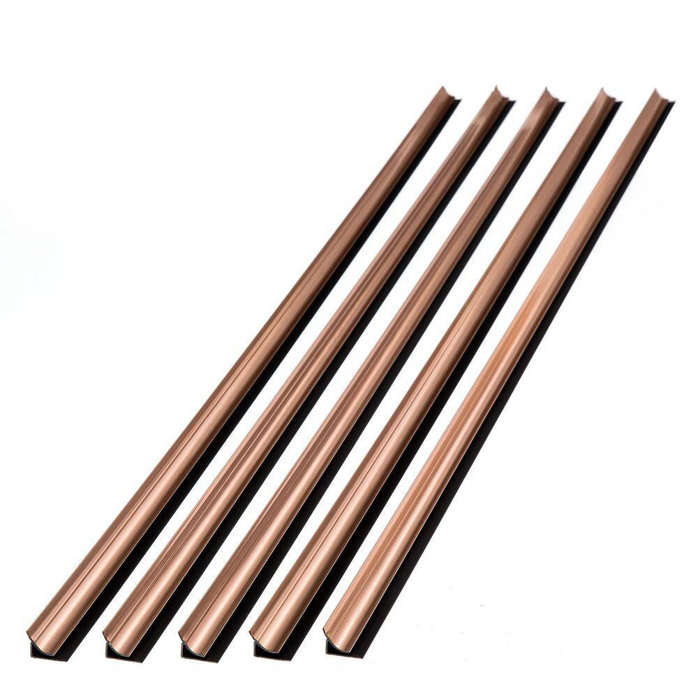 Fasade 47 in. Brushed Copper Vinyl Large Profile Inside Corner Trim (5 ...