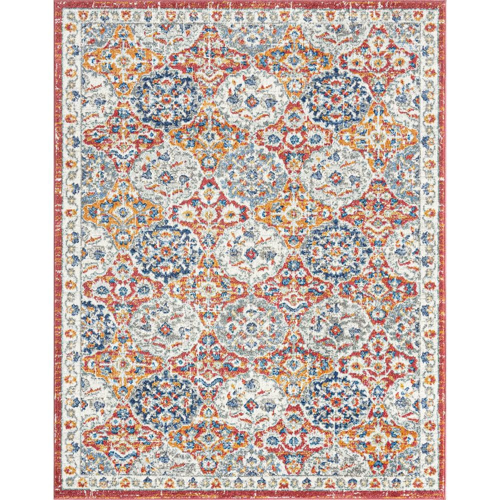 Tayse Rugs Chelsea Multi 7 ft. x 9 ft. Oriental Indoor Area Rug CHL1100 ...