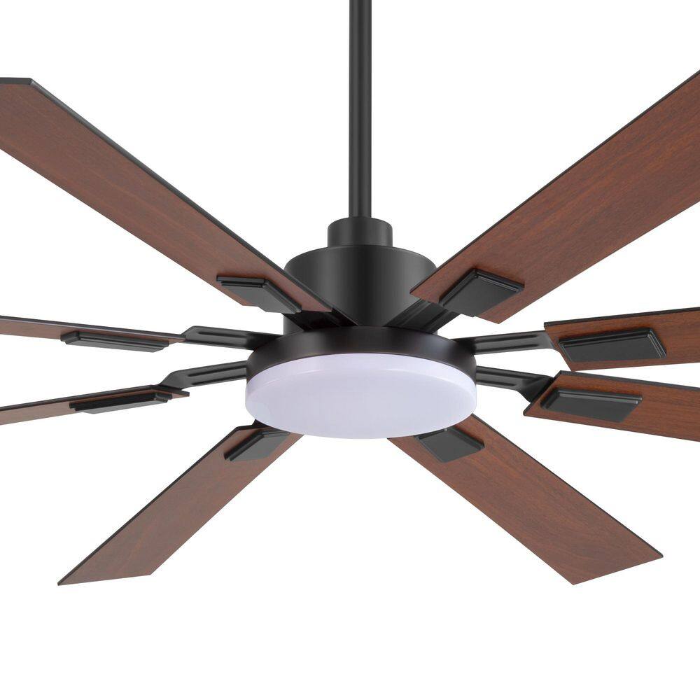 Breezary Archer 72 in. Integrated LED Indoor Matte Black Ceiling Fan w ...