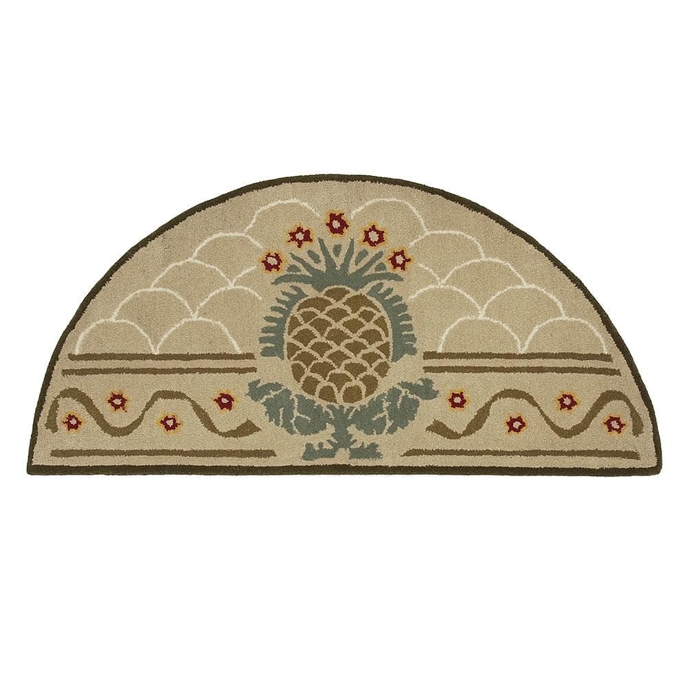 ACHLA DESIGNS Hospitality Half Round Hearth Rug with Pineapple Design ...