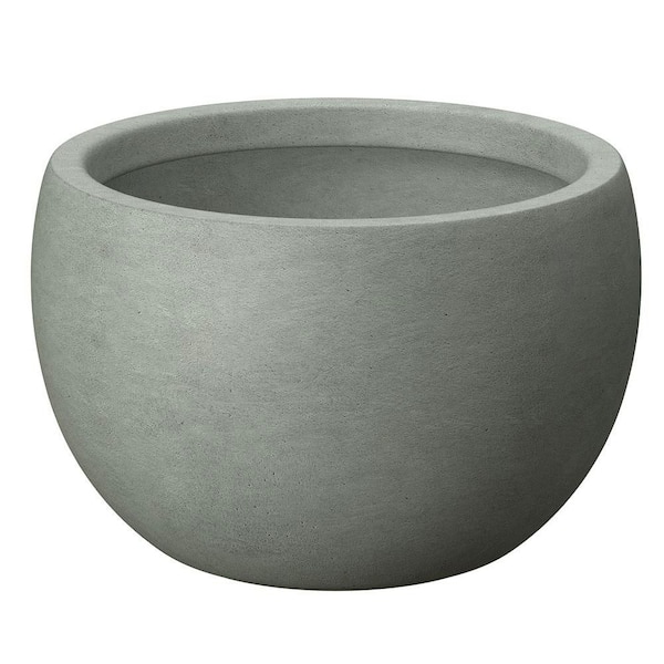 Morrava 17 in. Large Sage Gray(Enhanced Core) Concrete Round planter ...
