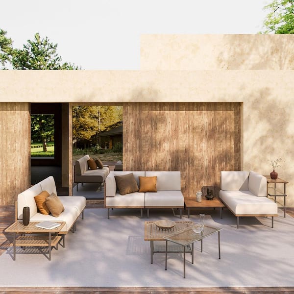 Yardgrace 10-Piece Metal Frame Outdoor Sectional Set, Featuring ...