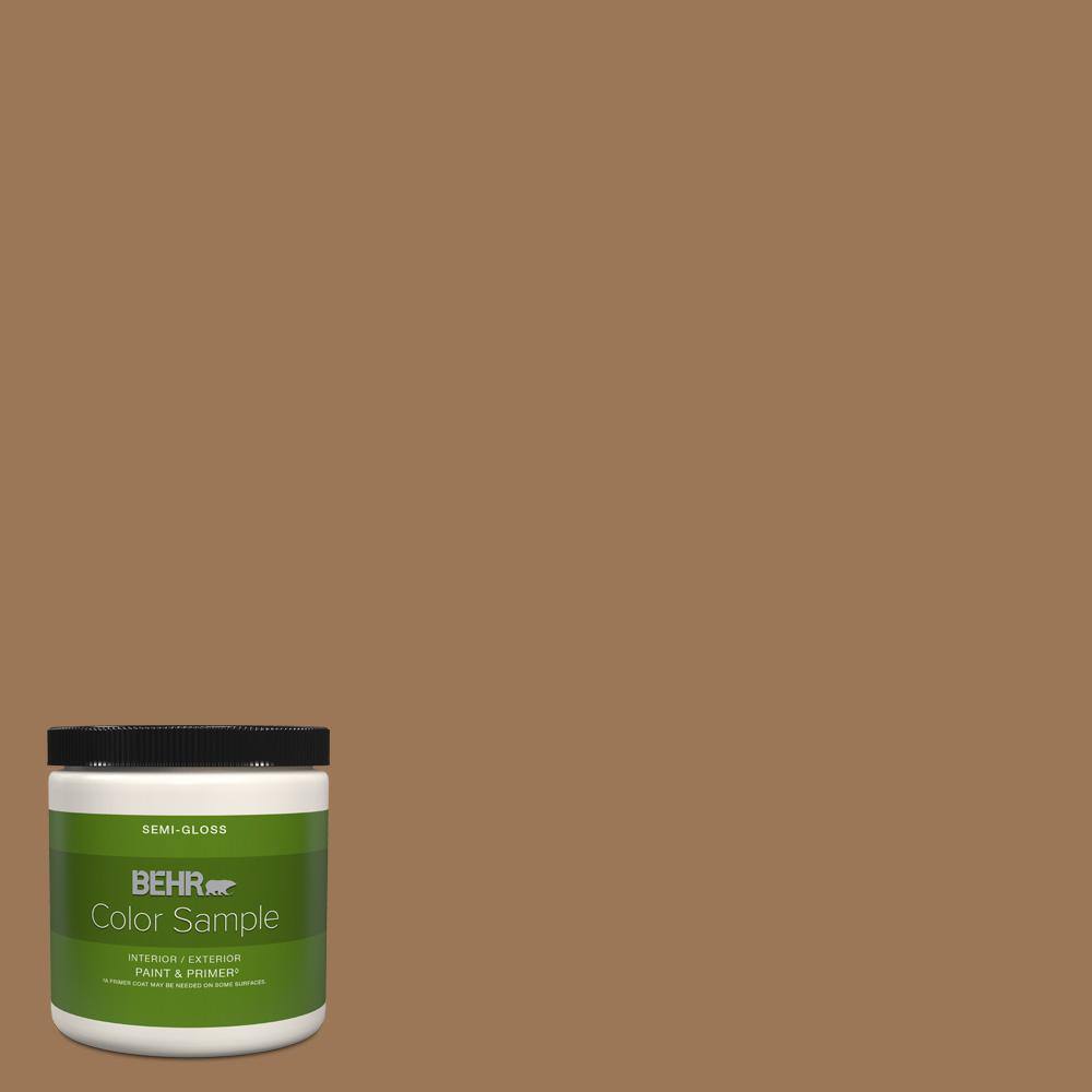 BEHR PREMIUM PLUS 8 oz. #PPU4-02 Coco Rum Semi-Gloss Interior/Exterior ...