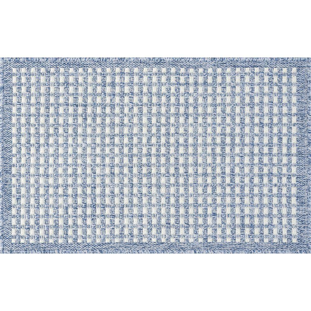 Tayse Rugs Denver Basketweave Blue 2 ft. x 3 ft. Indoor/Outdoor Area ...