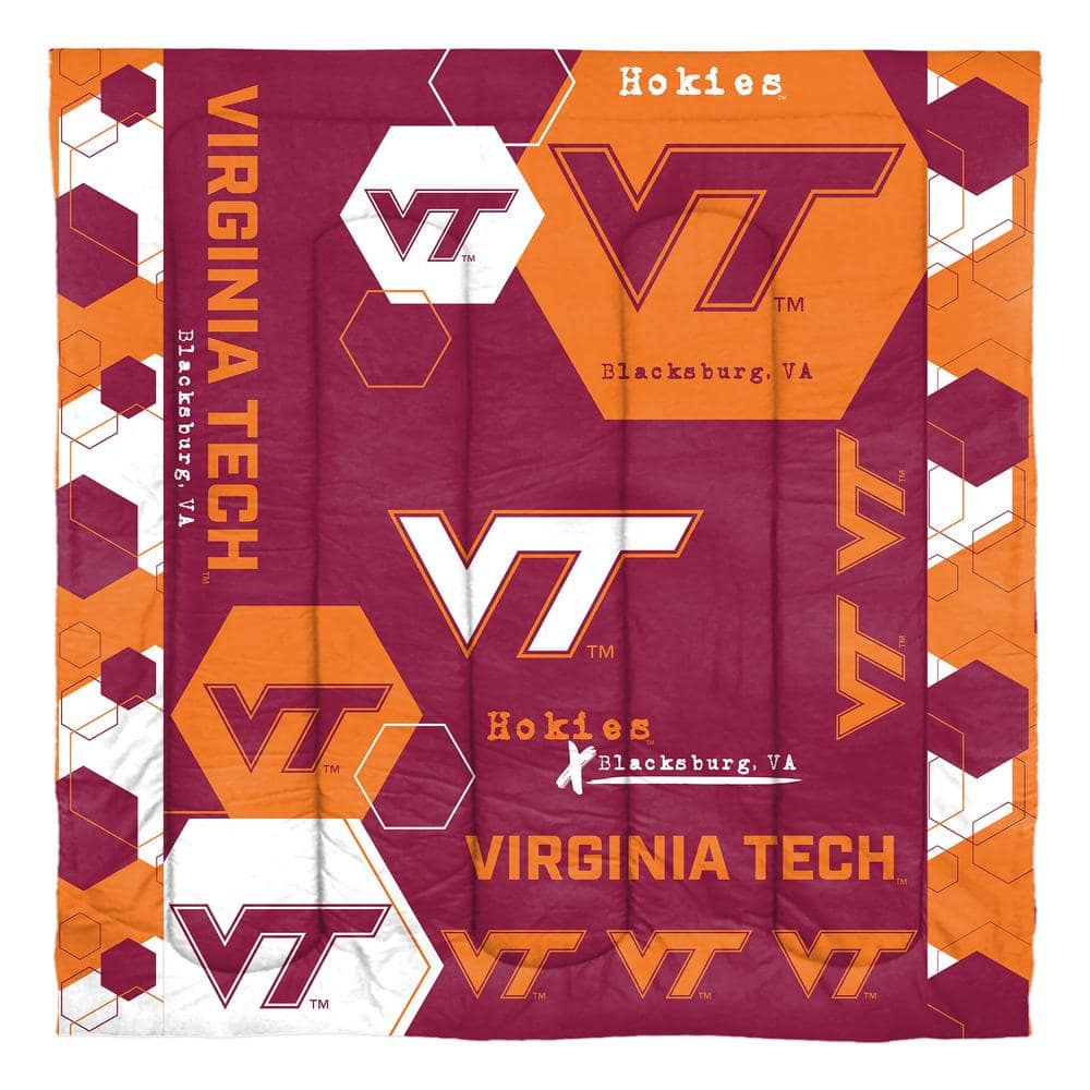 Virginia Tech Hexagon 3- Piece Full/Queen Size Multi Colored Polyester ...