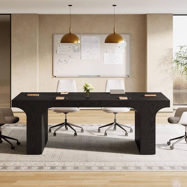 BYBLIGHT Moronia 70.9 in. Long Conference Table for 6-8 People, Black ...