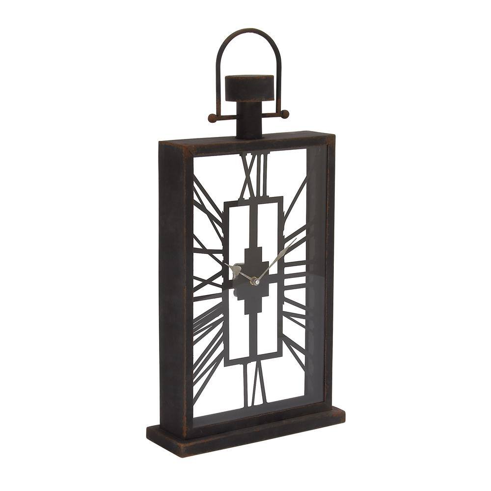 Litton Lane 27 in. x 12 in. Black Iron and Clear Glass Vertical ...